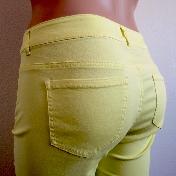 Nova | Jeans | Nova Jeans Womens Capri Cropped Stretch Yellow Denim ...